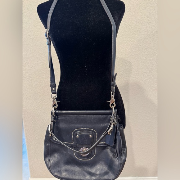 Coach | Bags | Coach Dark Blue Leather Crossbody Bag | Poshmark